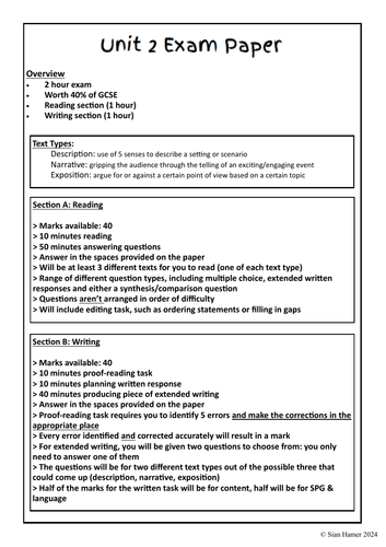 GCSE English Language Exam Revision Pack WJEC | Teaching Resources