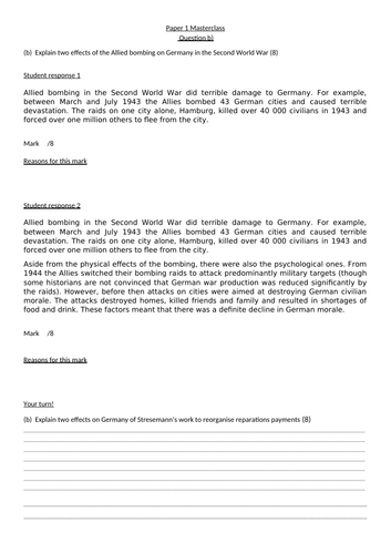 MODEL ANSWERS AND TASKS BUNDLE - Edexcel IGCSE History Paper 1 Exam Technique Masterclass ...