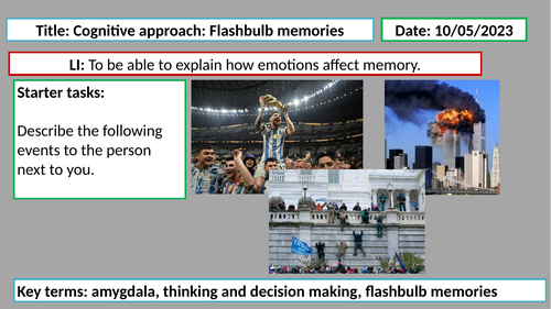 IB Psychology: Flashbulb memories | Teaching Resources