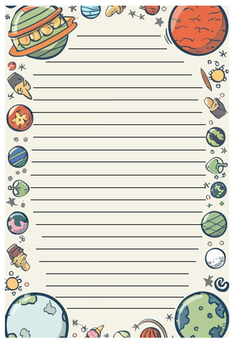 30 Different Writing Frames / Templates, Lined Paper with Colourful ...