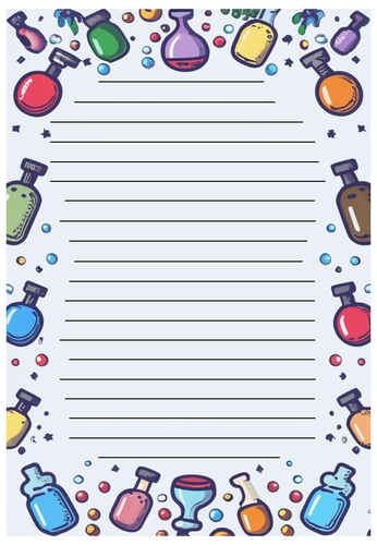 30 Different Writing Frames / Templates, Lined Paper with Colourful ...