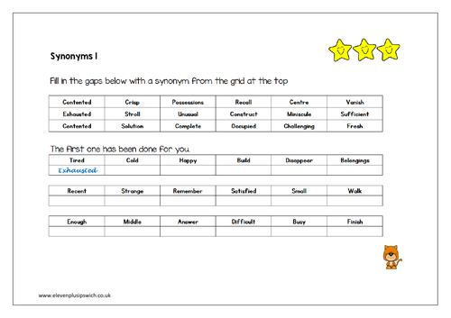 Synonym match up grid FREE SAMPLE | Teaching Resources