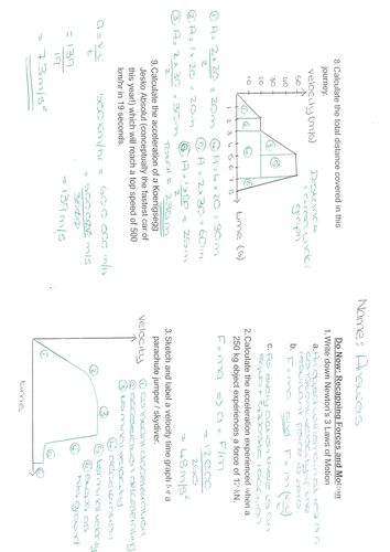 Forces and Motion Recap Starter | Teaching Resources