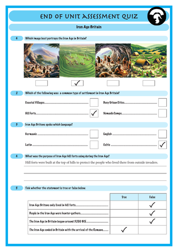 History Assessment Quiz End of Unit KS2 | Teaching Resources