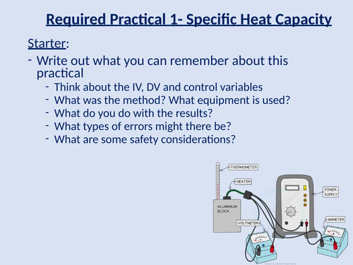 GCSE Physics Specific Heat Capacity Revision | Teaching Resources