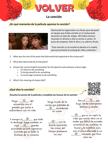 Volver Study Guide 3: Canción | Teaching Resources