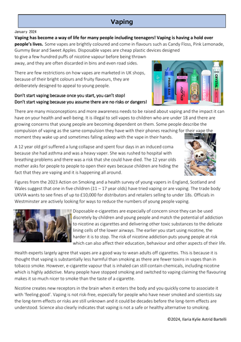 Vaping | Teaching Resources