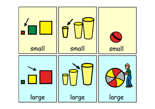Large and Small Flashcards with Symbols | Teaching Resources