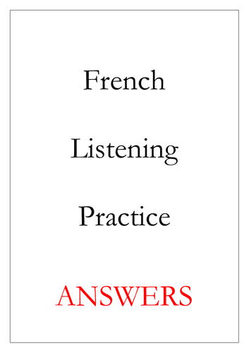 French GCSE listening practice | Teaching Resources
