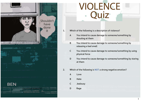 Violence and Teen Dating Quiz and Worksheet (US) | Teaching Resources