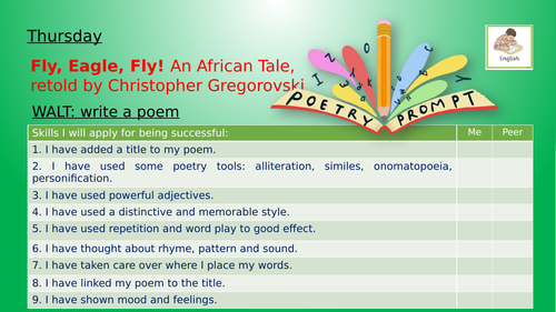 Fly, Eagle, Fly! retold by Christopher Gregorowski - Poetry writing ...