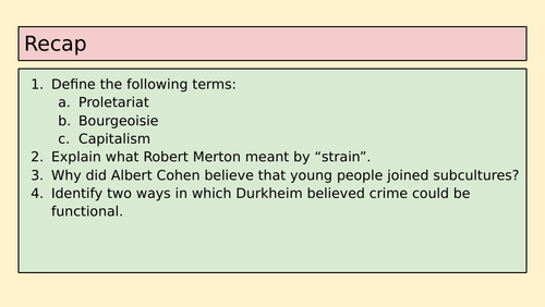 GCSE Sociology: Marxism & Crime | Teaching Resources