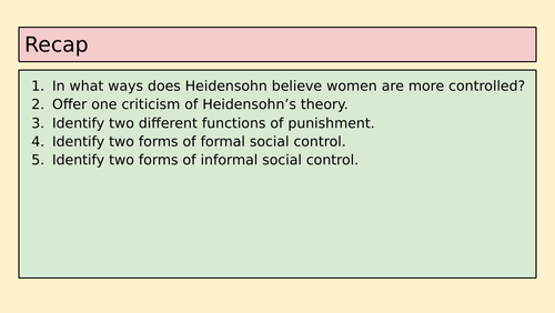 GCSE Sociology: Social Class & Crime | Teaching Resources