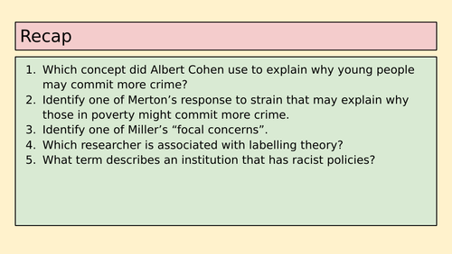 GCSE Sociology: Crime & the Media | Teaching Resources