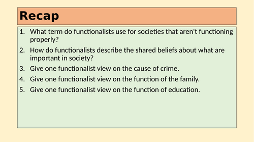 GCSE Sociology: Functionalism & Stratification | Teaching Resources