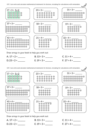 Divide a 2-digit by a 1-digit Number Year 3 | Teaching Resources