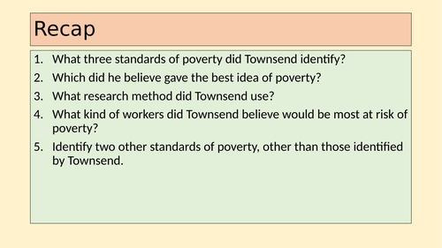 GCSE Sociology: Explanations of Poverty | Teaching Resources