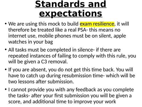Component 1 PSA Walking Talking Mock | Teaching Resources