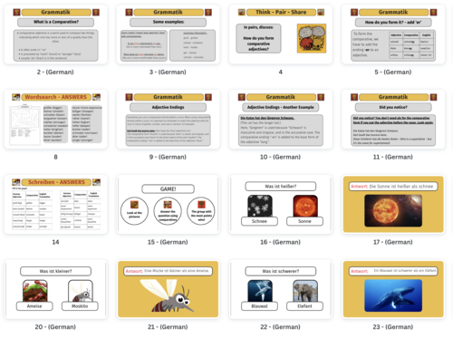GERMAN GRAMMAR: Comparatives and Superlatives | Teaching Resources