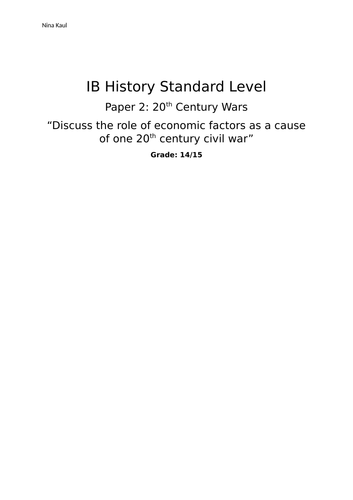 IB DP History Paper 2 sample / 20th Century Wars / Chinese Civil War ...