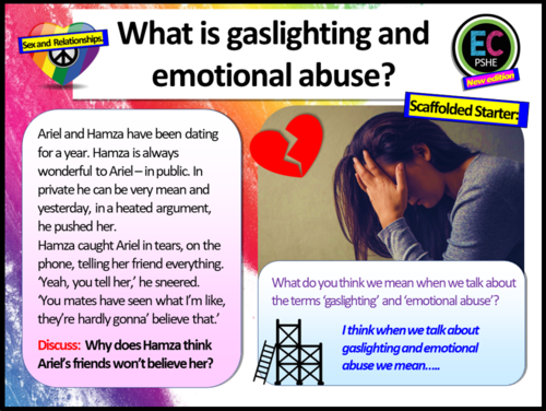 Gaslighting + Emotional Abuse PSHE | Teaching Resources