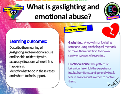 Gaslighting + Emotional Abuse PSHE | Teaching Resources