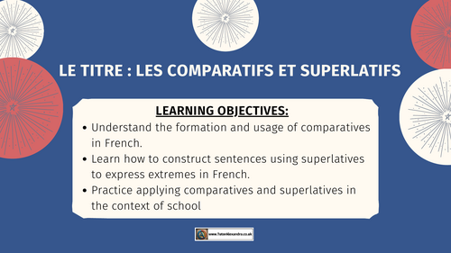 FRENCH Comparatives and Superlatives (2024) | Teaching Resources