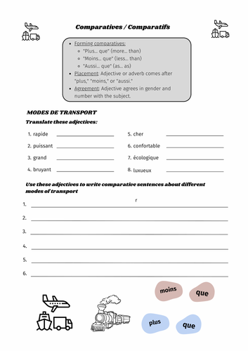 FRENCH Comparatives and Superlatives (2024) | Teaching Resources