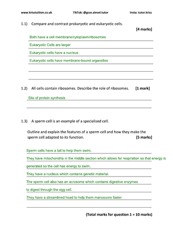 GCSE PREDICTED 2024 COMBINED SCIENCE BIOLOGY EDEXCEL PAPER 1 | Teaching ...