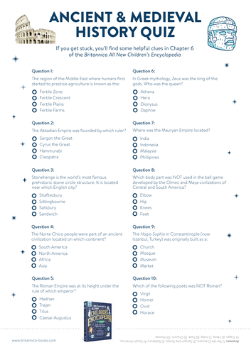 KS2 Ancient & Medieval History - quiz, wordsearch and crossword ...