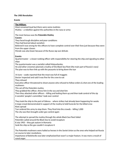 The 1905 Revolution Events – Russia Part 1 - IGCSE History – Paper 2 ...