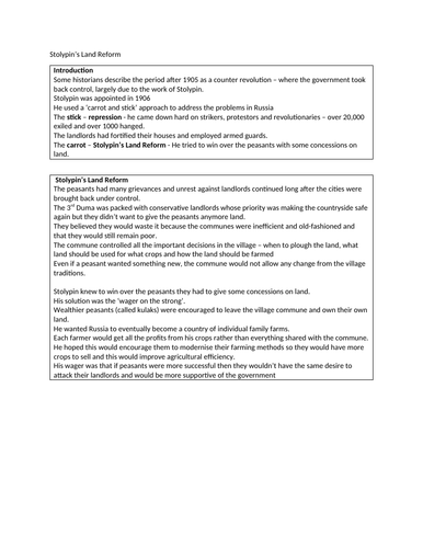 Stolypin's Land Reform & the Lena Goldfield Strike - Russia Part 1 ...