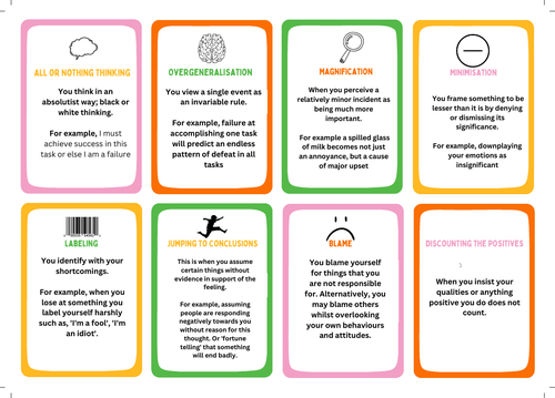 Cognitive Behavioural Therapy Cards | Teaching Resources