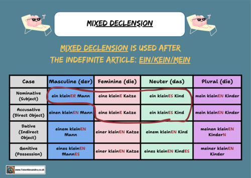 GERMAN GCSE Grammar Adjective Endings 2024 | Teaching Resources