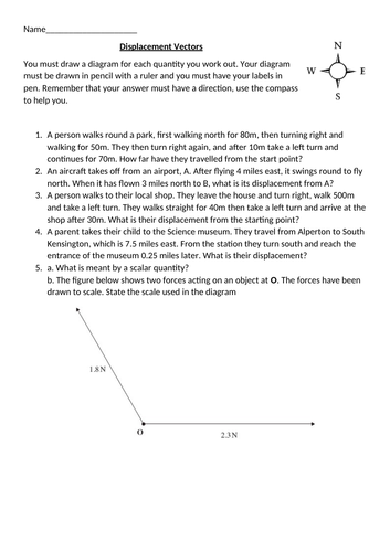 P8.1 Vectors & Scalars | Teaching Resources