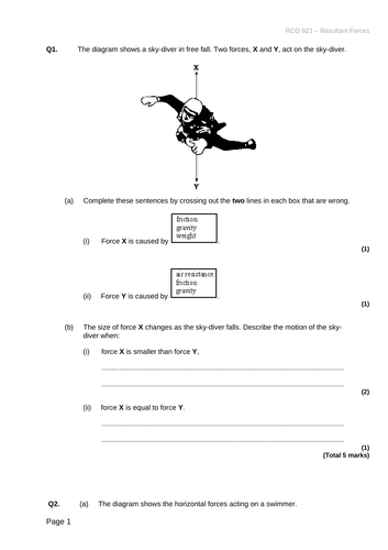 P8.3 Resultant forces | Teaching Resources