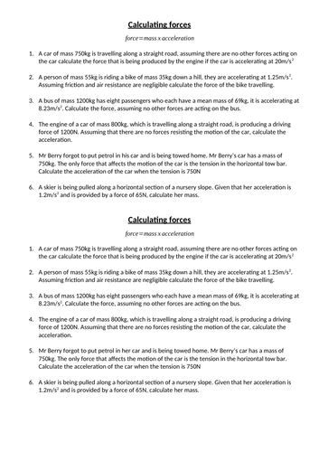 P8.3 Resultant forces | Teaching Resources