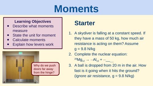 P8.4 Moments at work | Teaching Resources
