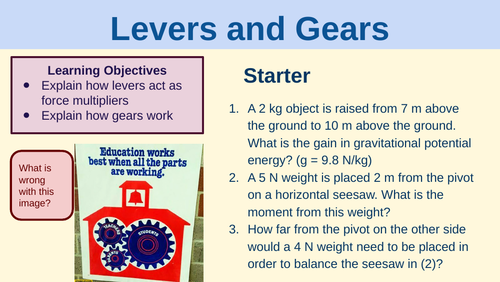P8.5 More about levers and gears | Teaching Resources