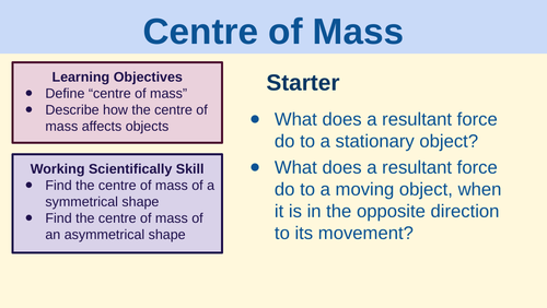 P8.6 Centre of mass | Teaching Resources