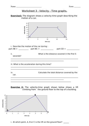 P9.2 Velocity and Acceleration | Teaching Resources