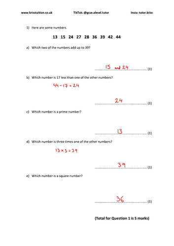 GCSE PREDICTED 2024 MATHS PAPER 1 FOUNDATION (OCR) | Teaching Resources