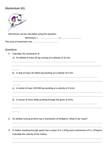 P10.4 Momentum | Teaching Resources