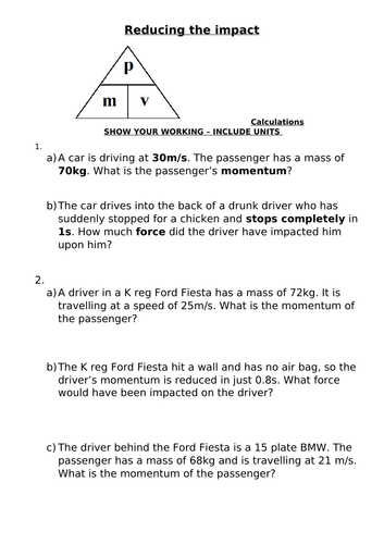P10.6 Impact forces | Teaching Resources