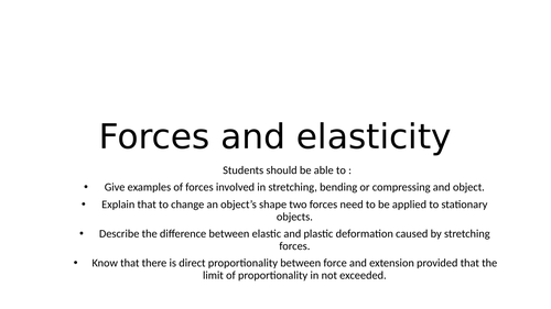 P10.8 Forces & Elasticity | Teaching Resources