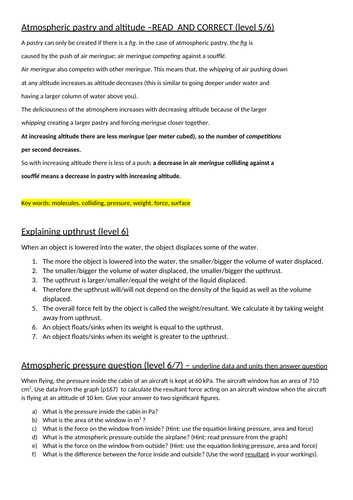 P11.3 Atmospheric pressure | Teaching Resources