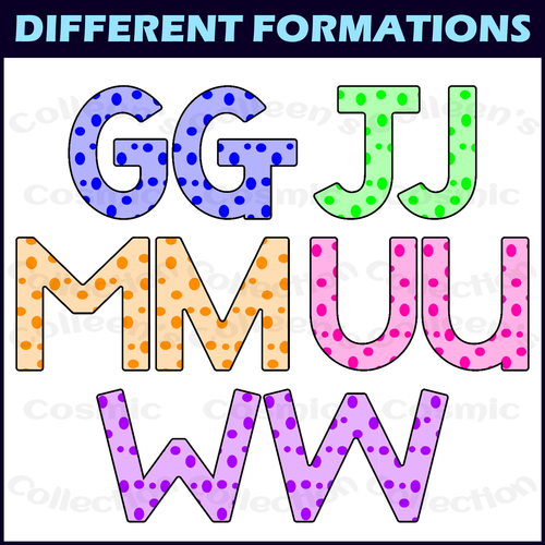 Spotted Uppercase Letters Font Clipart - Alphabet Clip Art | Teaching ...