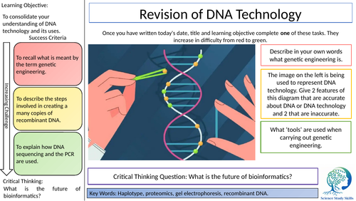 Revision of DNA Technology - Grade 11 | Teaching Resources