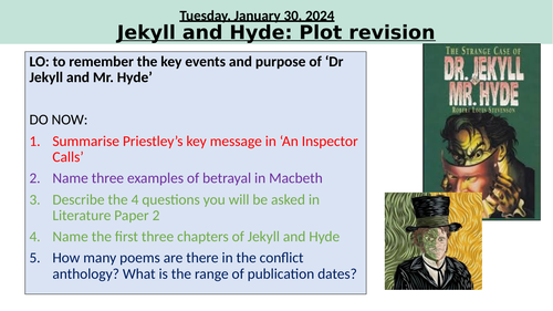 Jekyll and Hyde Exam Preparation | Teaching Resources