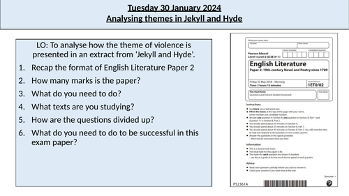 Jekyll and Hyde Exam Preparation | Teaching Resources